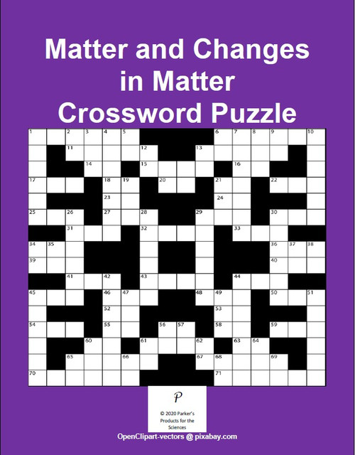Introduction to Chemistry - Matter and Changes in Matter Crossword ...