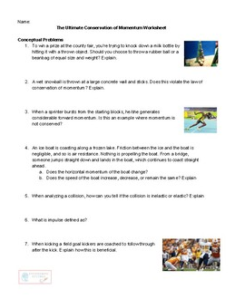 The Ultimate Conservation of Momentum Worksheet - Amped Up Learning
