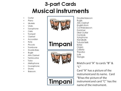 3-part cards Musical Instruments - Amped Up Learning