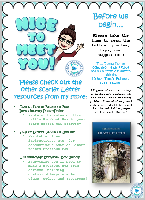 Scarlet Letter Unit Interactive Notes & Vocabulary - Amped Up Learning