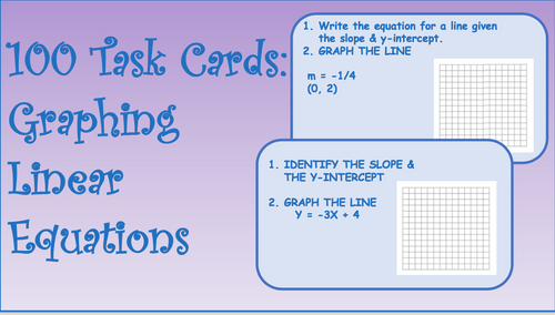 100 Task Cards: Graphing Linear Equations - Amped Up Learning