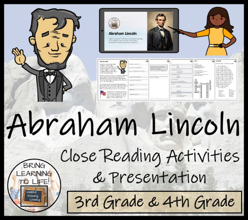 Abraham Lincoln Close Reading Comprehension Activities | 3rd Grade ...