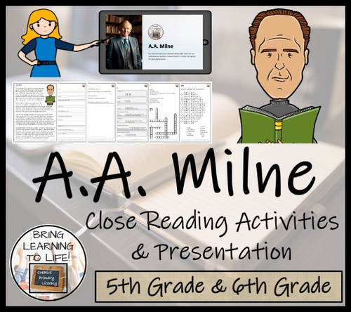 A.A. Milne Close Reading Comprehension Activities | 5th Grade & 6th ...