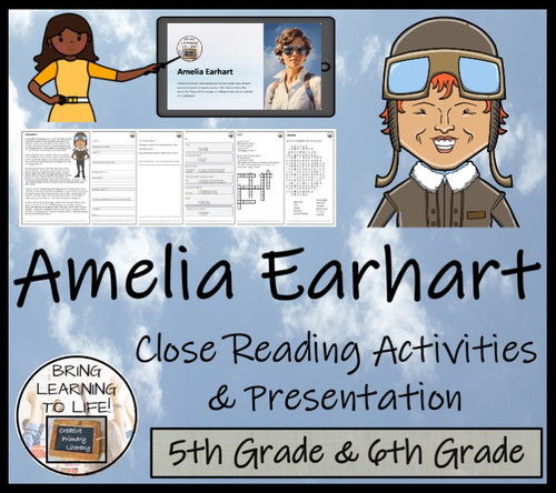 Amelia Earhart Close Reading Comprehension Activities | 5th Grade & 6th ...