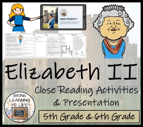 Queen Elizabeth II Close Reading Comprehension Activities | 5th & 6th ...