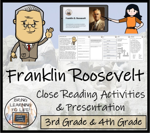 Franklin Roosevelt Close Reading Comprehension Activities | 3rd & 4th ...