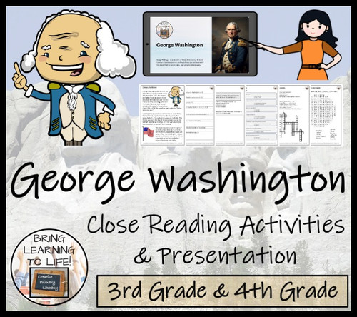 George Washington Close Reading Comprehension Activities | 3rd Grade ...