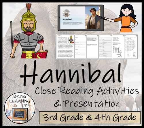 Hannibal Close Reading Comprehension Activities | 3rd Grade & 4th Grade ...