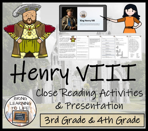 King Henry VIII Close Reading Comprehension Activities | 3rd Grade ...