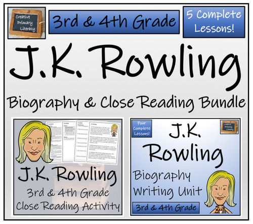 J.K. Rowling - 5th & 6th Grade Close Read & Biography Writing Bundle ...