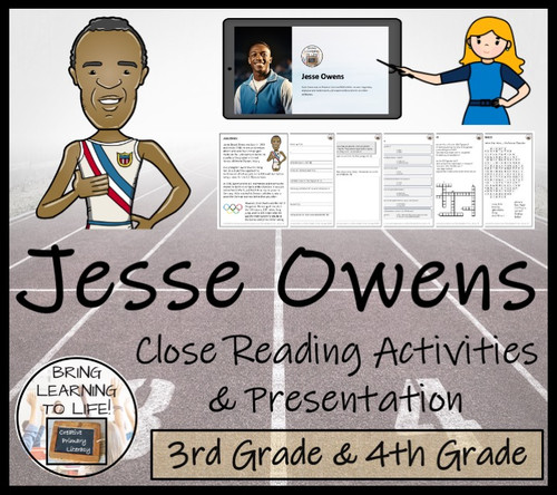 Jesse Owens Close Reading Comprehension Activities | 3rd Grade & 4th ...