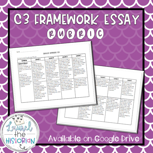 Essay Rubric Argumentation & Historical Thinking Skills C3 Framework ...
