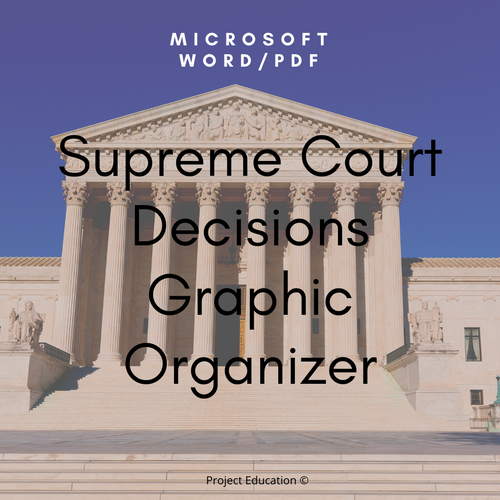 Supreme Court Decisions Graphic Organizer - Amped Up Learning