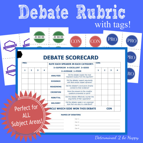 Debate Rubric with BONUS Tags and Reflection - Amped Up Learning