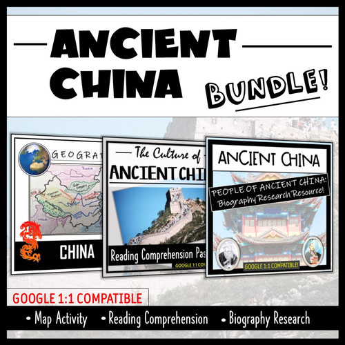Ancient China Map Activity, Reading Comprehension, and Bio's Research ...