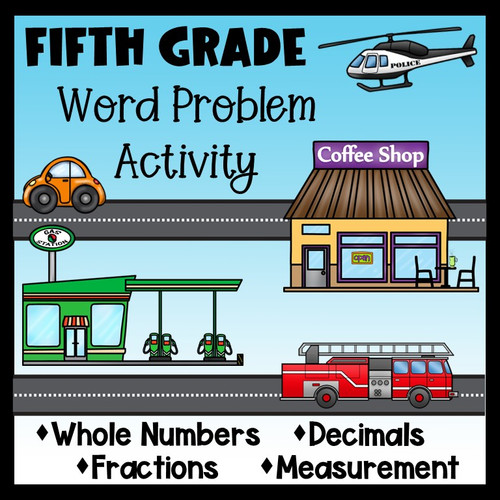 5th Grade Math Word Problems - Whole Numbers, Decimals, and Fractions ...