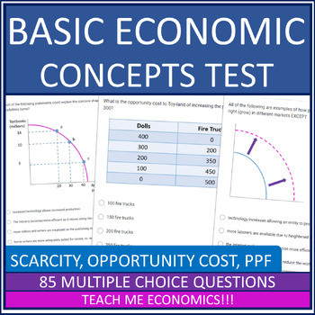 Basic Economic Concepts, Scarcity Fundamental Economics Test Printable ...