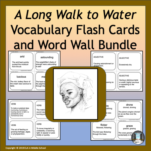 A Long Walk to Water Vocabulary Flashcards and Word Wall - The BUNDLE ...