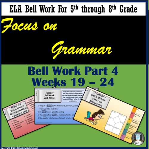 Focus on Grammar Bell Work or Bell Ringers - Part 4 Remote Ready ...
