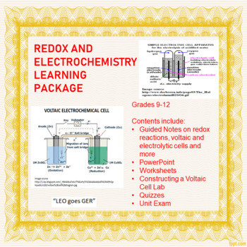 Redox and Electrochemistry Learning Activities (Distance Learning ...