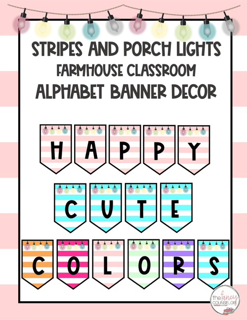 BUNDLE of Stripes & Porch Lights Farmhouse Banner Pieces - Amped Up ...