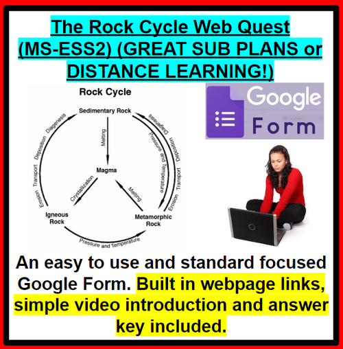 The Rock Cycle Web Quest (MS-ESS2) (GREAT SUB PLANS or DISTANCE ...