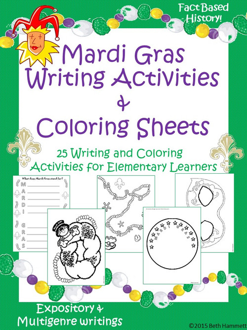 Mardi Gras Activities and Coloring Sheets - Amped Up Learning