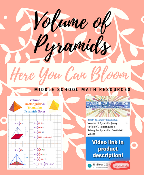Volume of Pyramids Instructional Video & Editable Notes - Amped Up Learning