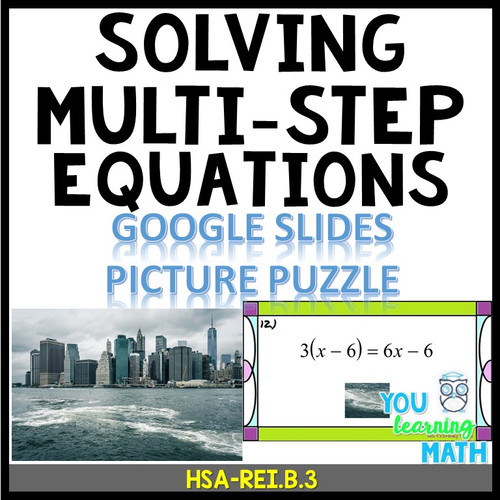 Solving Multi-Step Equations: GOOGLE Slides Picture Puzzle - 20 ...