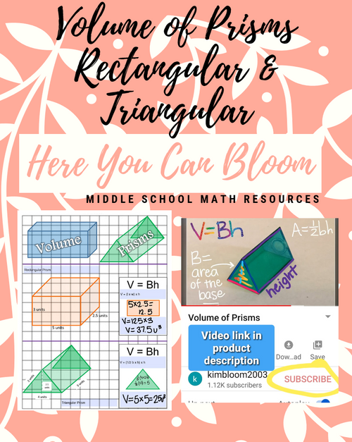 Volume of Prisms - Video & Editable Notes - FREE