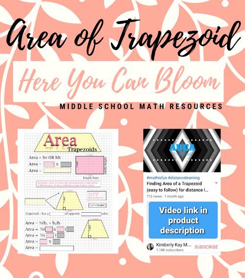 Area of Trapezoid Video & Editable Notes for Virtual Learning - FREE