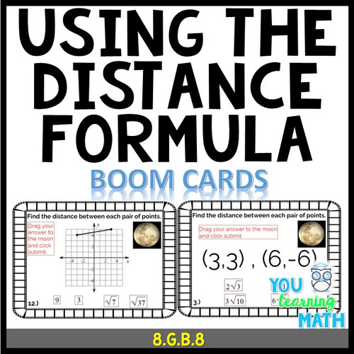 Using the Distance Formula: Digital BOOM Cards - 20 Problems
