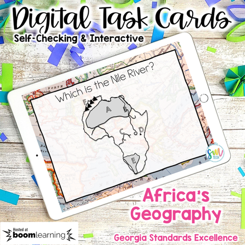 Geography in Africa DIGITAL Task Cards SS7G1, SS7G1a, SS7G1 | DISTANCE ...