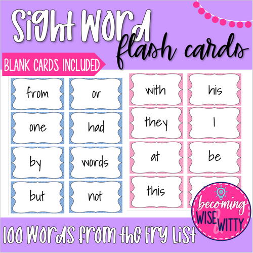 Sight Word Flash Cards