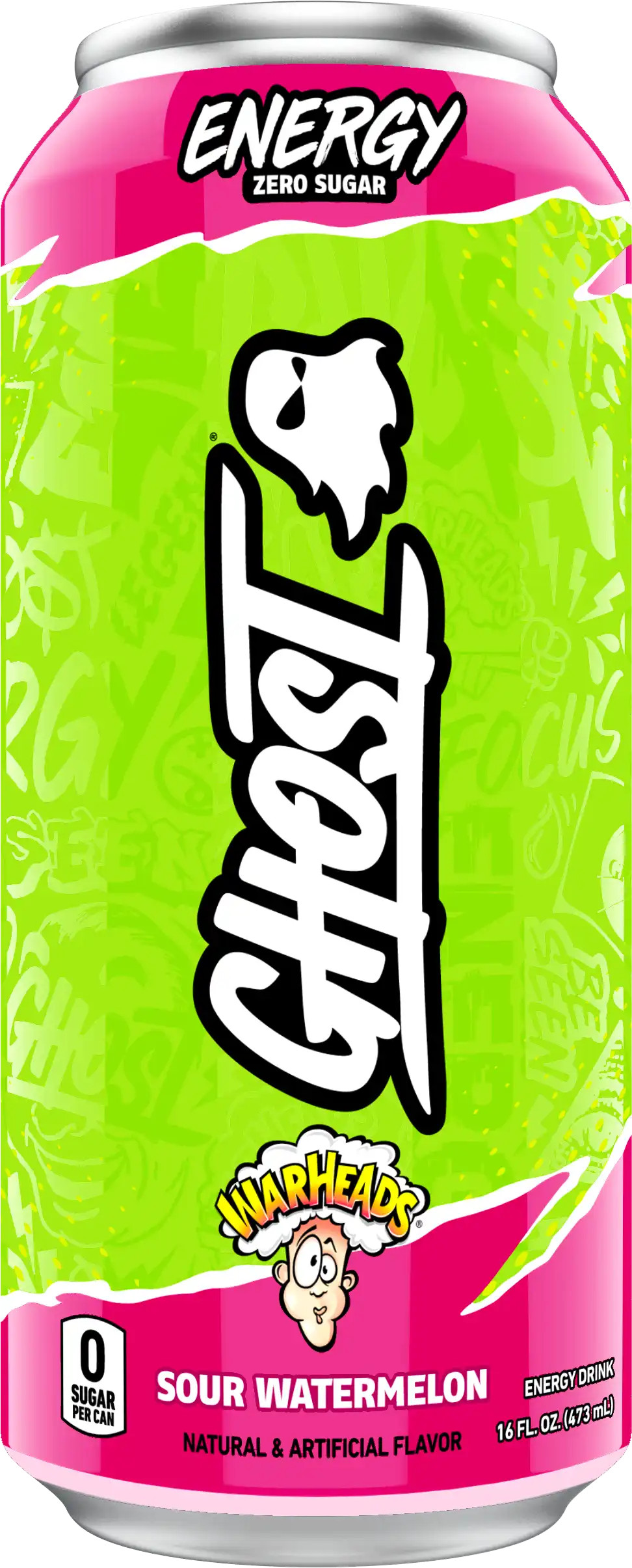 Ghost Energy Warheads Sour Watermelon 12/16 oz - Sun Wholesale, Inc.
