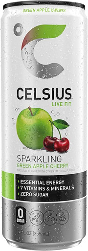 Celsius Sparkling Green Apple Cherry 12/12 oz - Sun Wholesale, Inc.