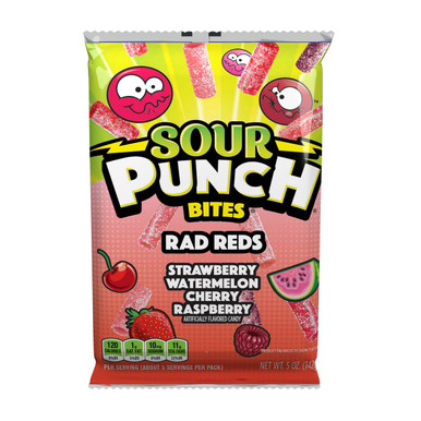 Sour Punch Peg Bag - Rad Reds Bites 12/5 oz - Sun Wholesale, Inc.