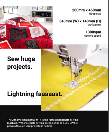 Janome Continental Memory CM17 - Sew Many Stitches