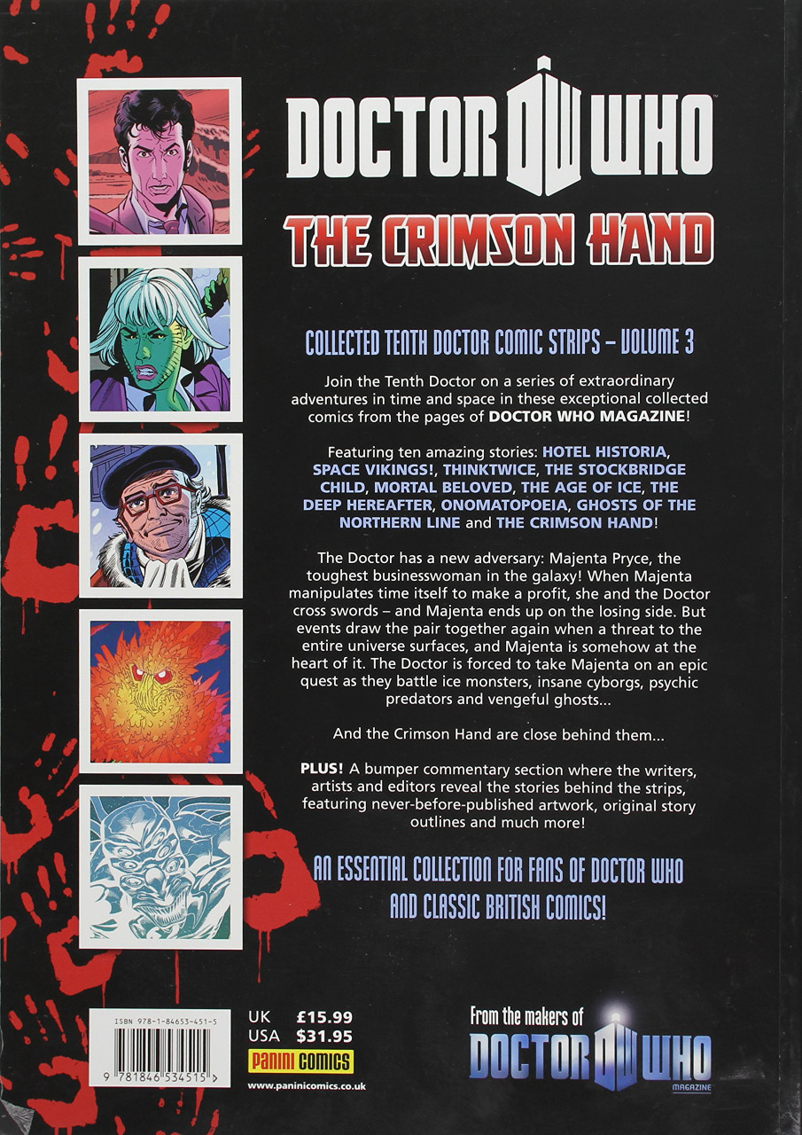 Doctor Who THE CRIMSON HAND - 10th Doctor Graphic Novel - Panini Books ...