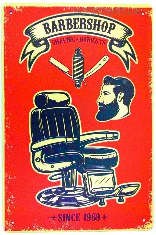 Barbershop Shaving Haircuts Metal Signs - FactoryTinSigns