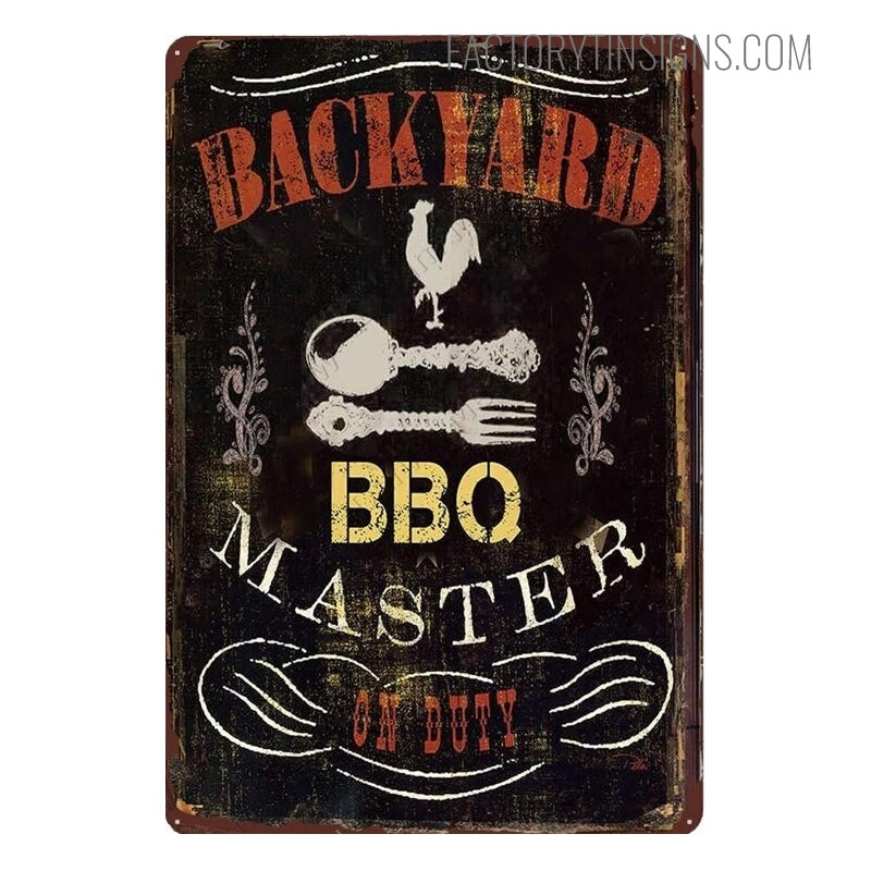 Backyard Bbq Tin Signs