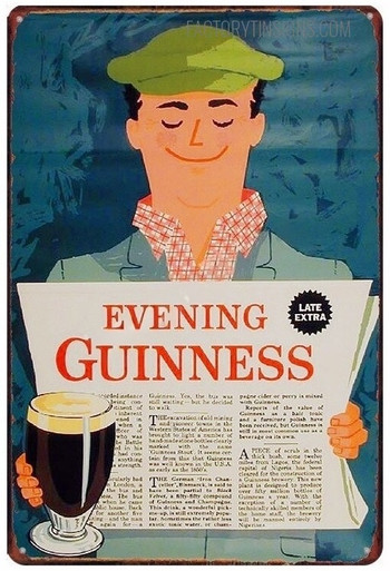 Evening Guinness Retro Tin Signs - FactoryTinSigns