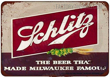 Schlitz Metal Sign - FactoryTinSigns