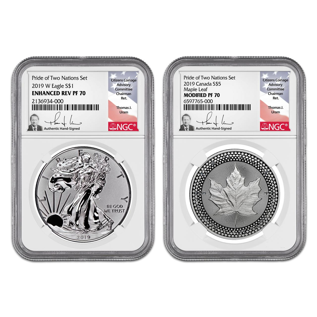 Certified Silver Eagle Sets Signed by Thomas Uram