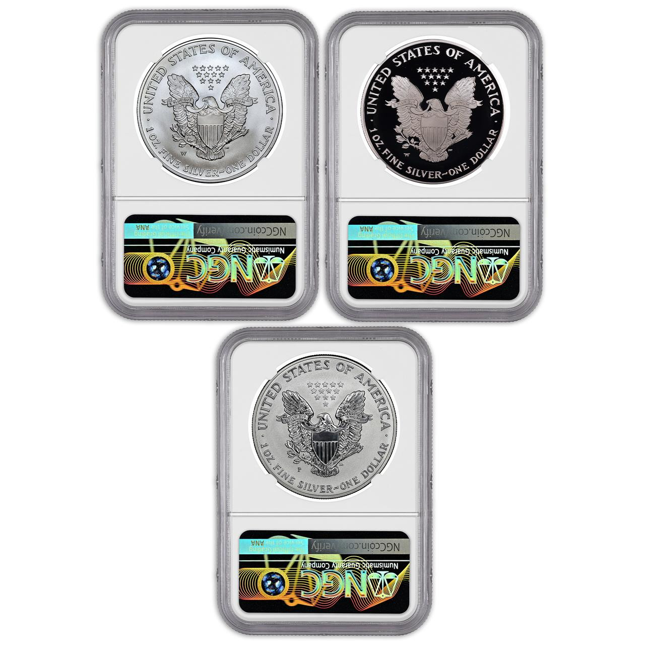 2006-W 20th Anniversary Silver Eagle Set NGC 70 - Thomas Uram Signed (3 Coin Set)