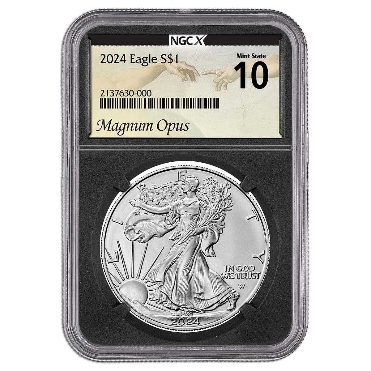Buy 2024 American Silver Eagle NGCX Magnum Opus Label online.