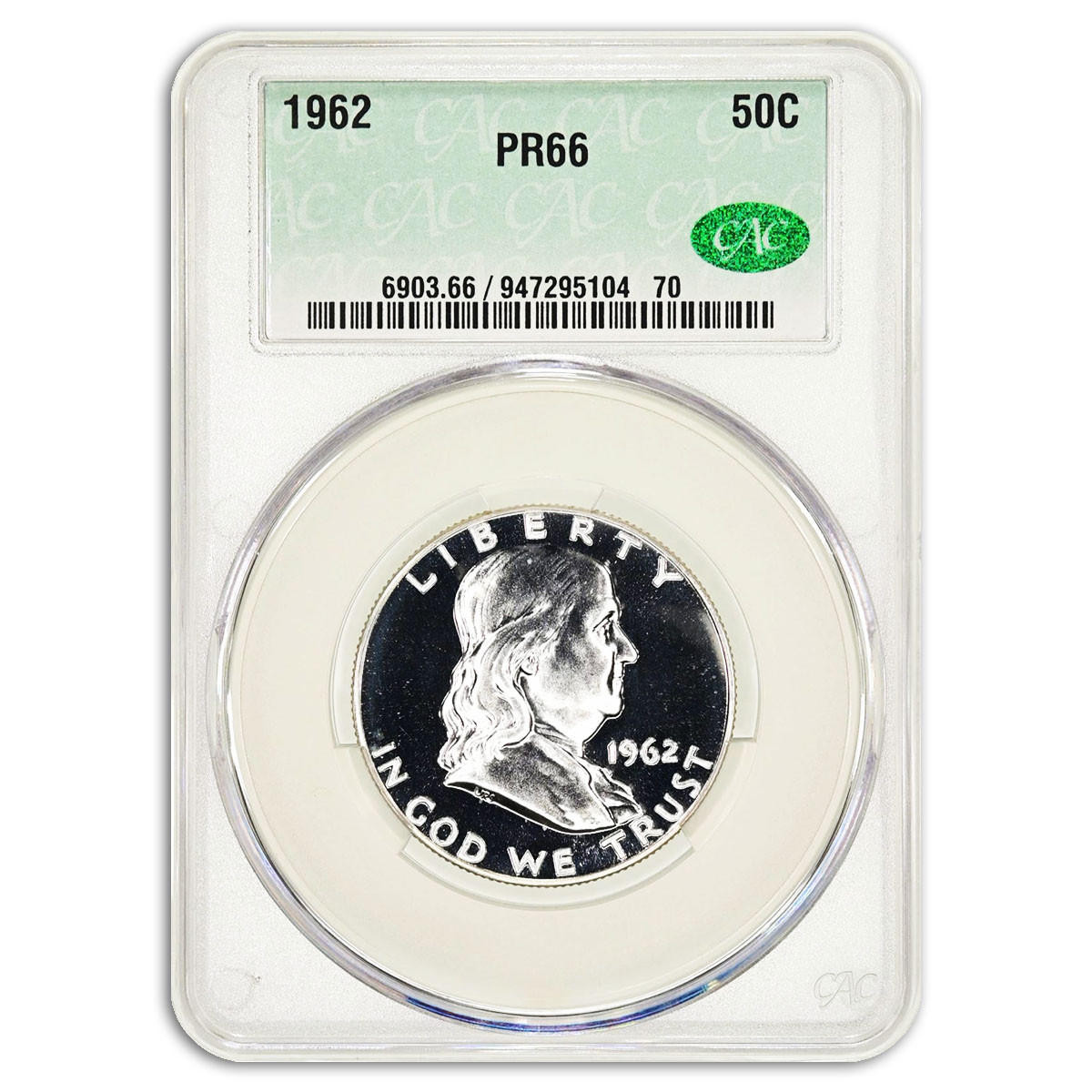1960-63 Proof Franklin Half CAC PR66 - Random Date