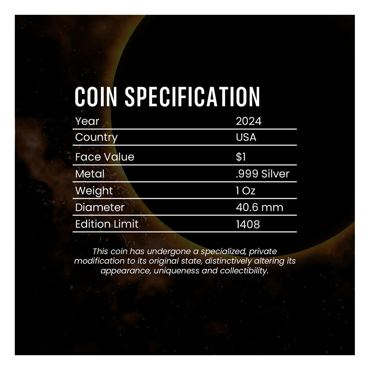 2024 Silver Eagle - Chromatics Total Eclipse