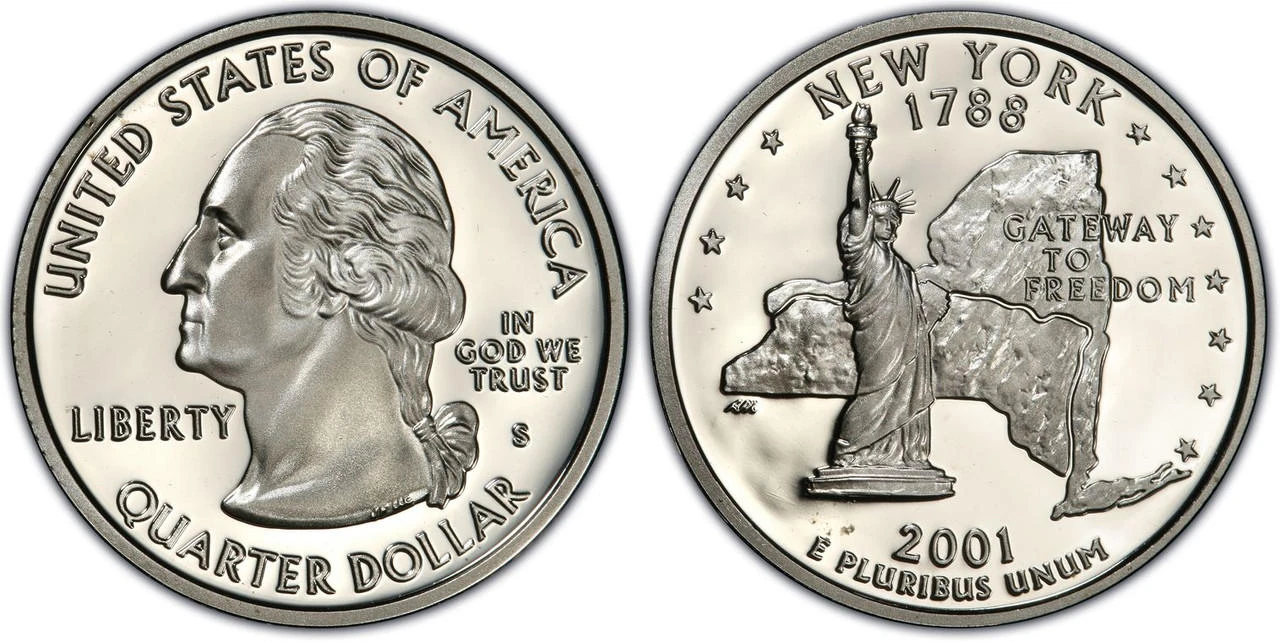 Buy 2001-S New York State Quarter Choice Proof 90% Silver Online