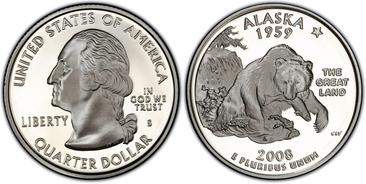 Buy 2008-S Alaska State Quarter Choice Proof 90% Silver Online